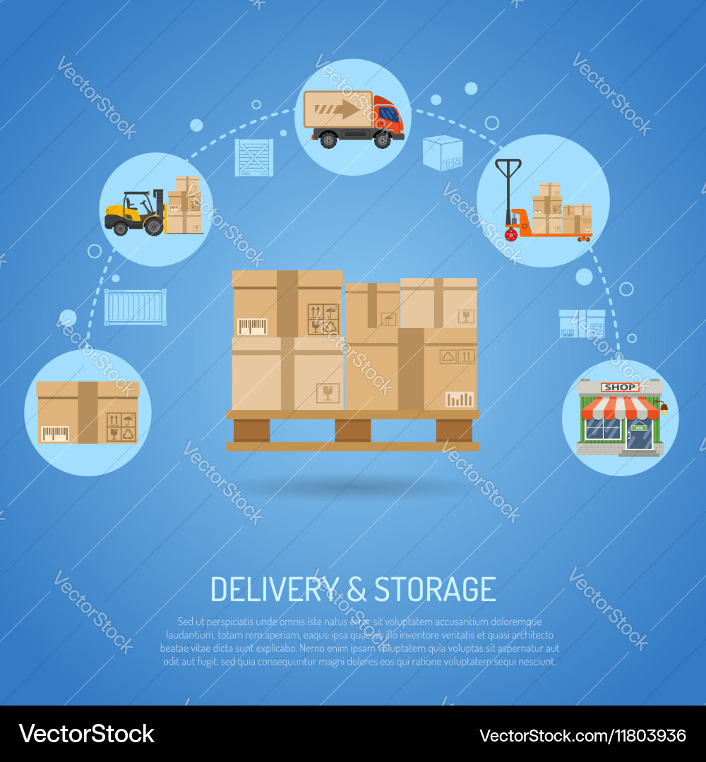 Delivery & Storage Logistics Royalty Free Vector Image