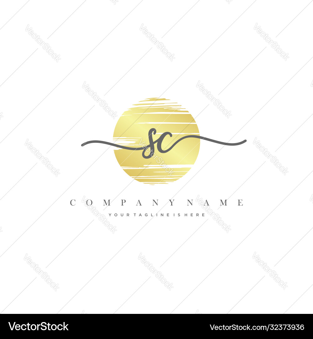 Elegant SC Initial Logo Royalty Free Vector Image