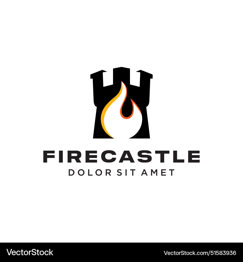 Fire castle logo designs concept Royalty Free Vector Image