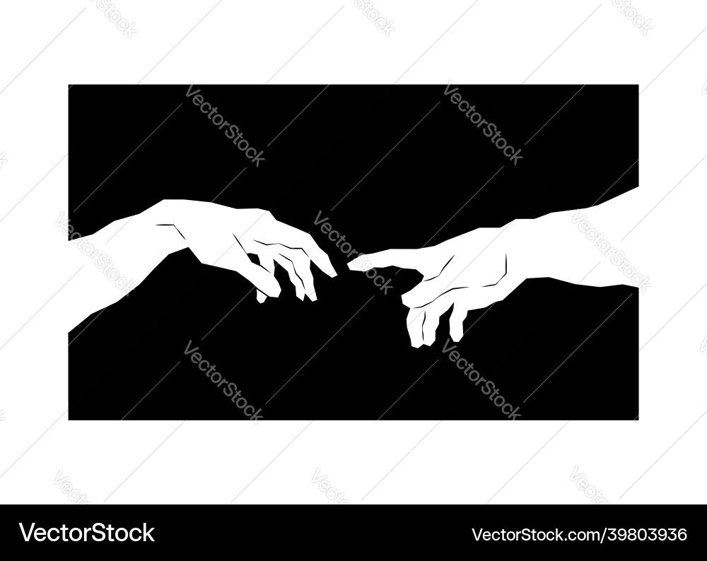 God's Hand: Creation of Adam Royalty Free Vector Image