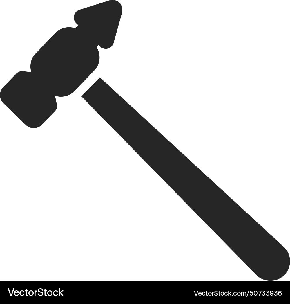 Hammer icon black tool symbol construction Vector Image