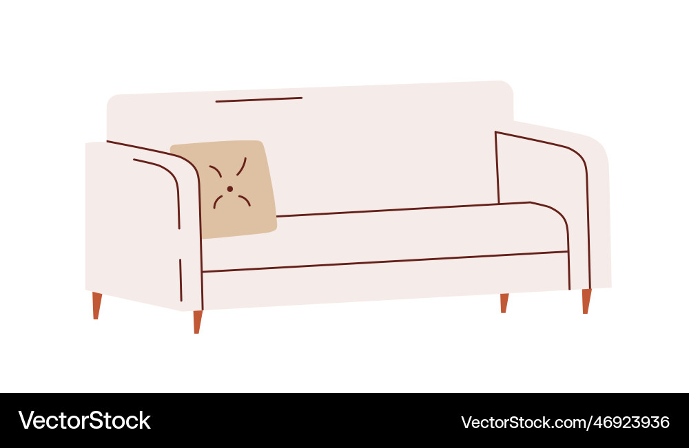 Home couch with cushion modern comfortable soft Vector Image