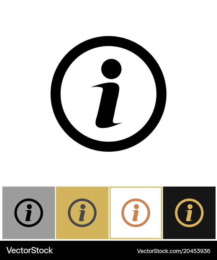 Info icon information round symbol on gold Vector Image