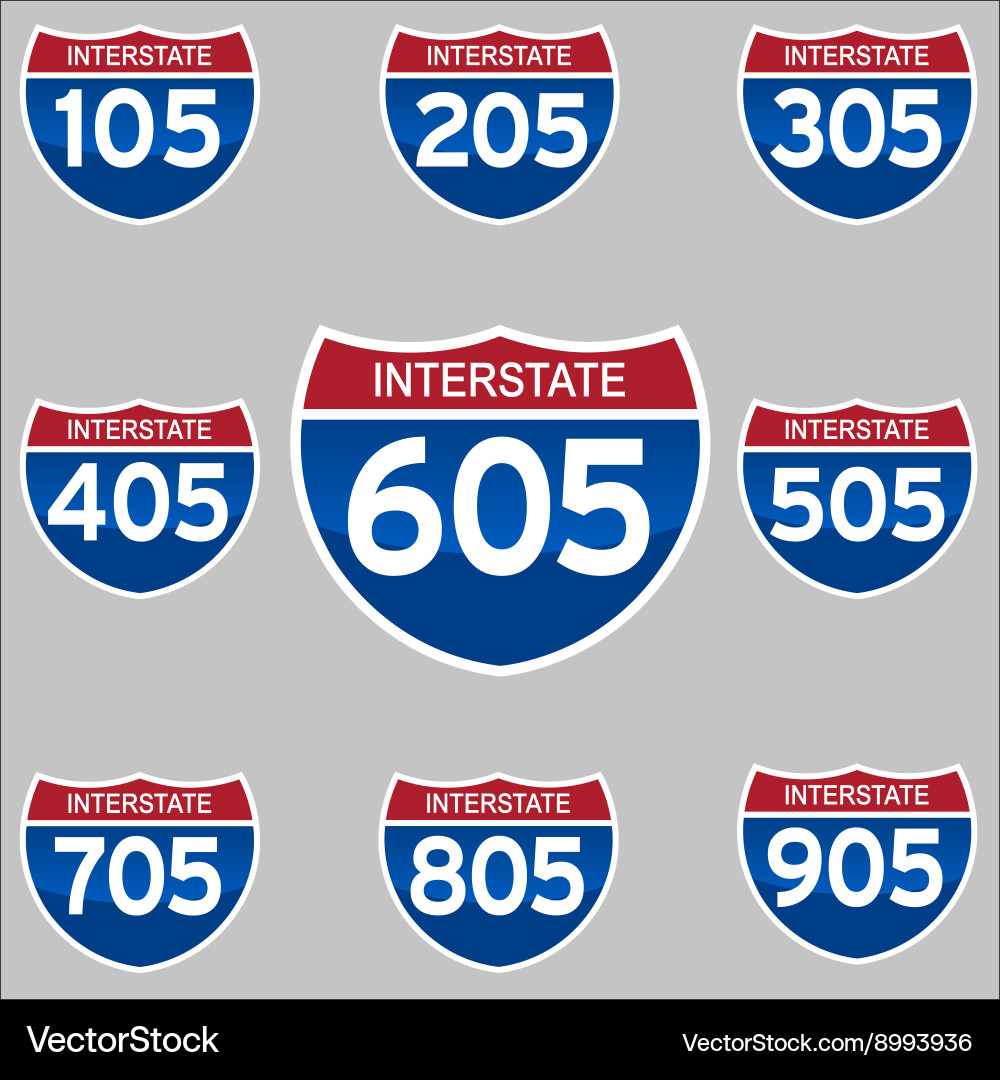Interstate signs 105-905 Royalty Free Vector Image