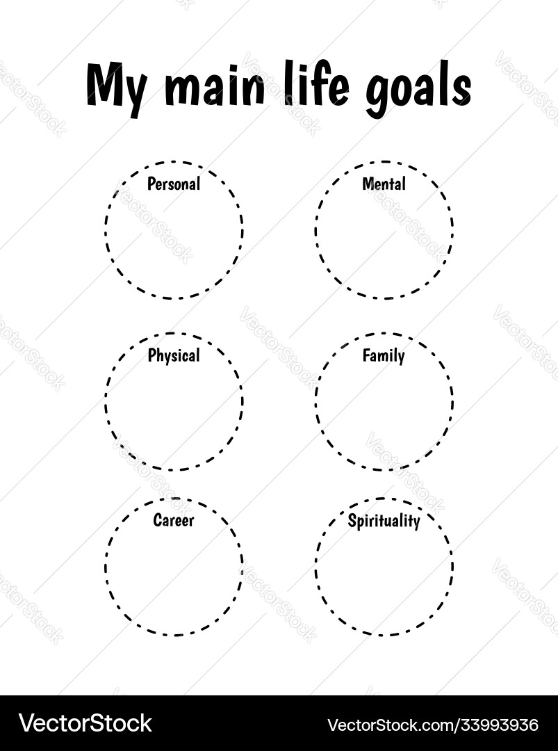 My main life goals setting blank template Vector Image