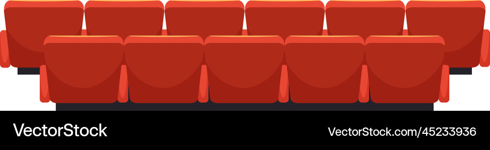 Red theater chairs rear view cartoon empty Vector Image