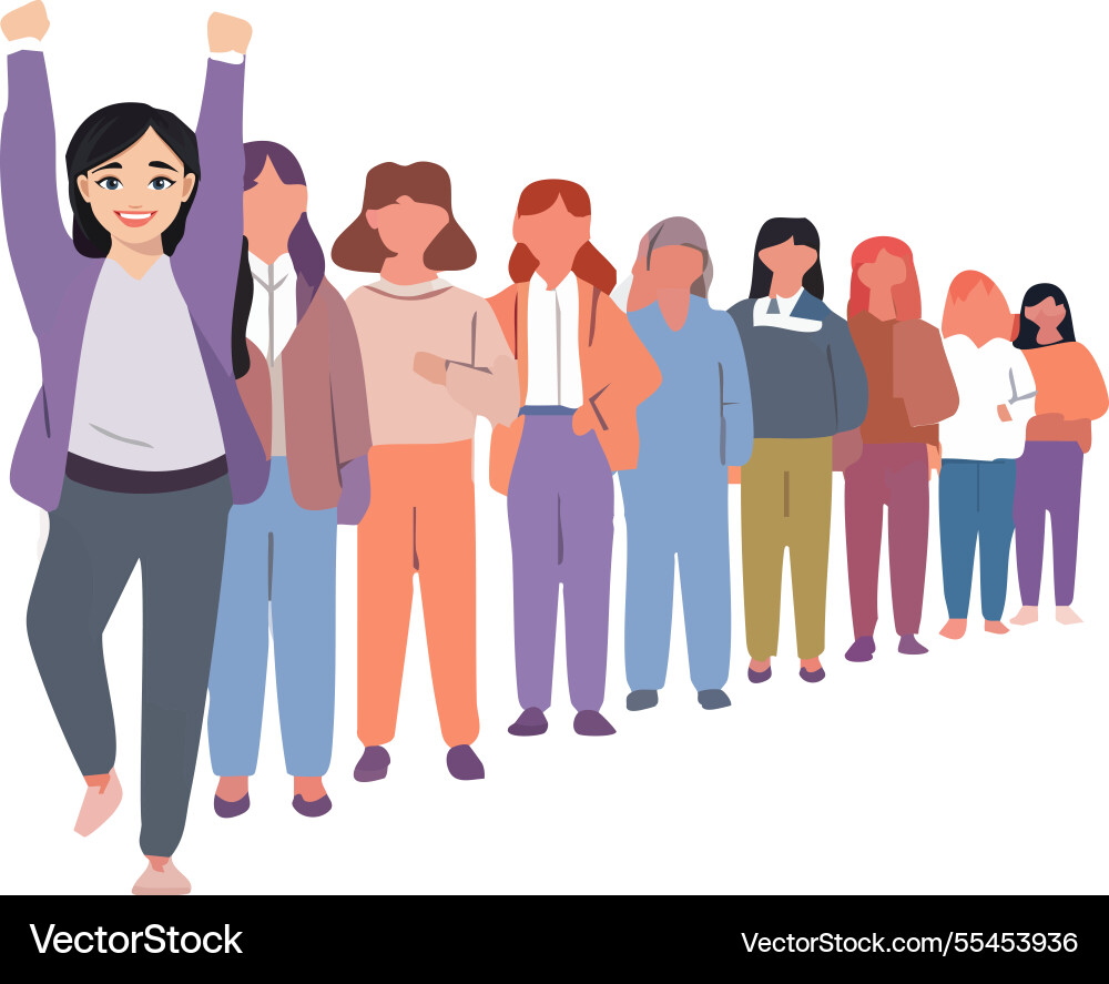 Success girl student ahead line Royalty Free Vector Image