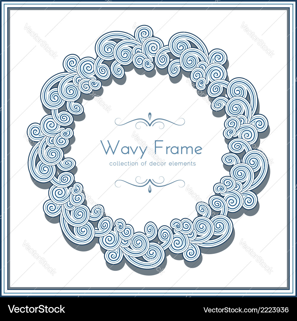 Wavy circle frame Royalty Free Vector Image - VectorStock
