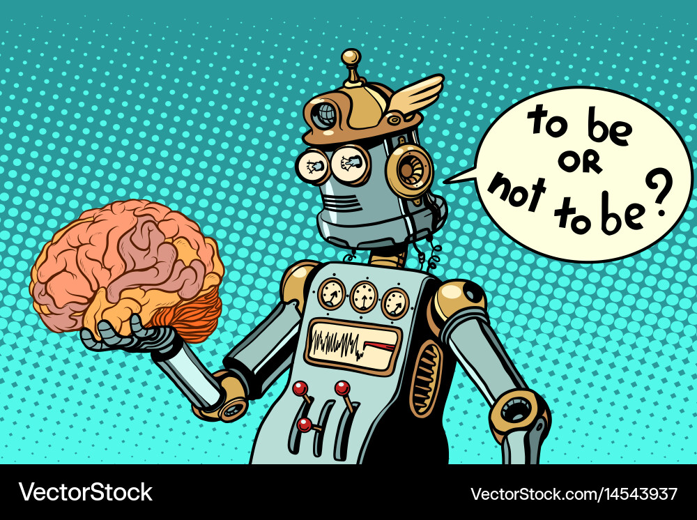 Artificial intelligence and the human brain Vector Image