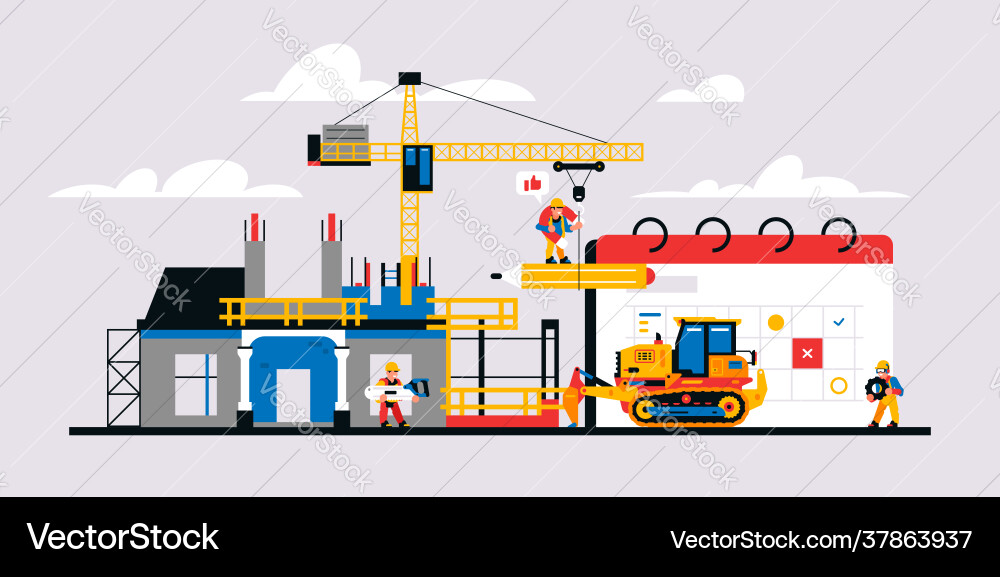 Construction site and planning Royalty Free Vector Image