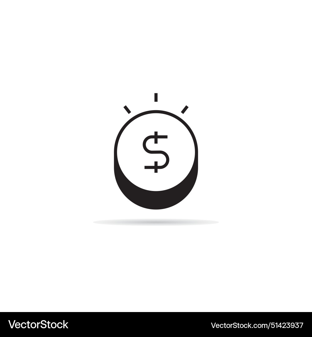 Dollar coin icon Royalty Free Vector Image - VectorStock
