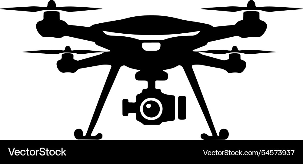 Drone silhouette art Royalty Free Vector Image