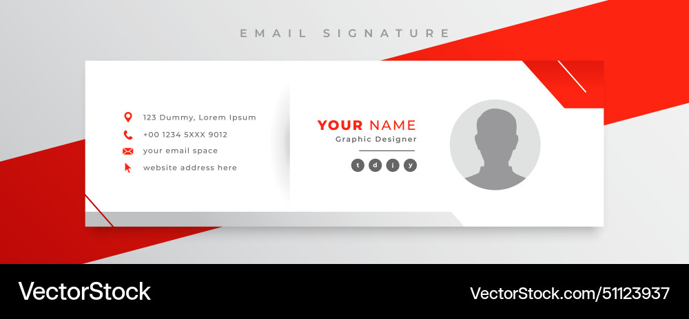 Elegant mail signature card template with digital Vector Image