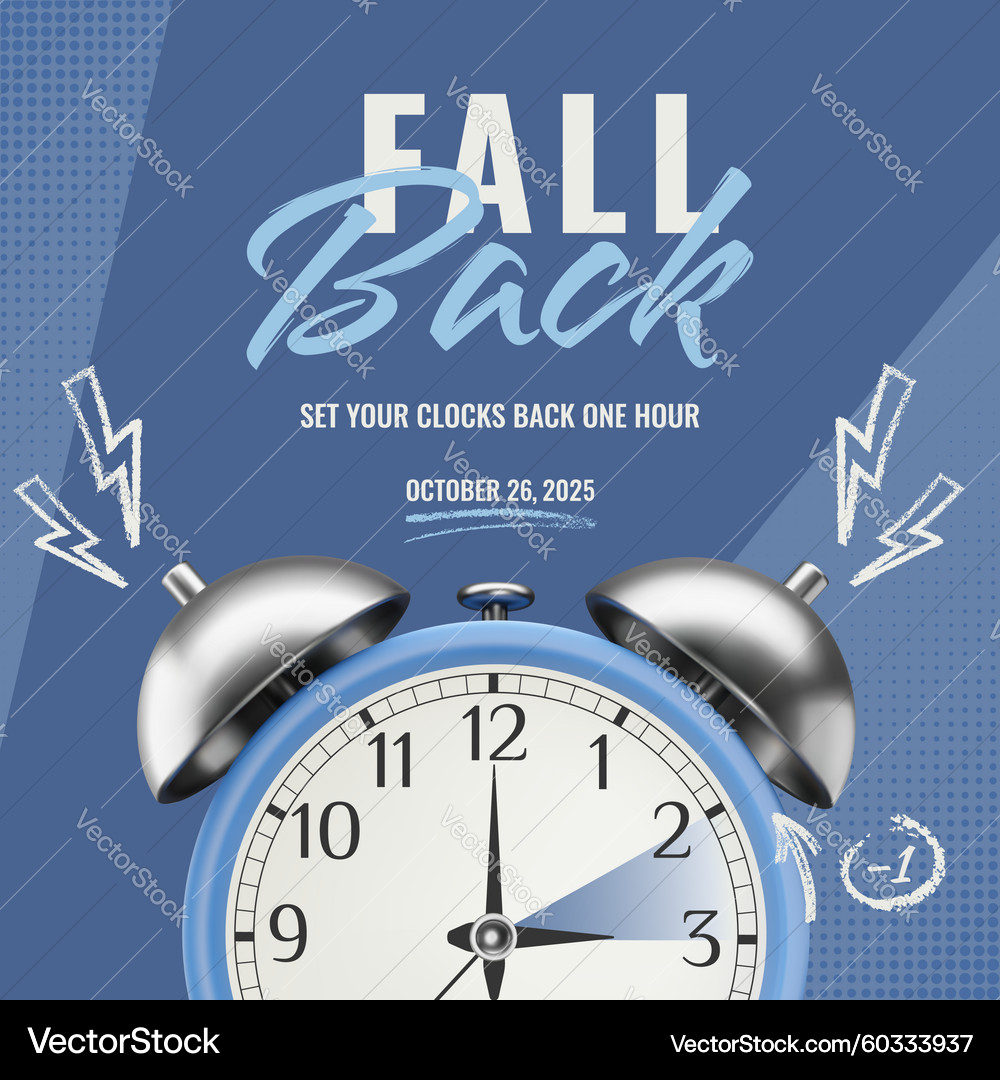 Fall Back 2025 - Daylight Saving Ends – Royalty-Free Vector | VectorStock