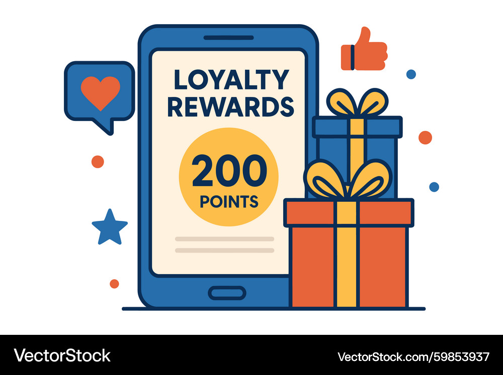 Mobile Loyalty Rewards App – Royalty-Free Vector | VectorStock