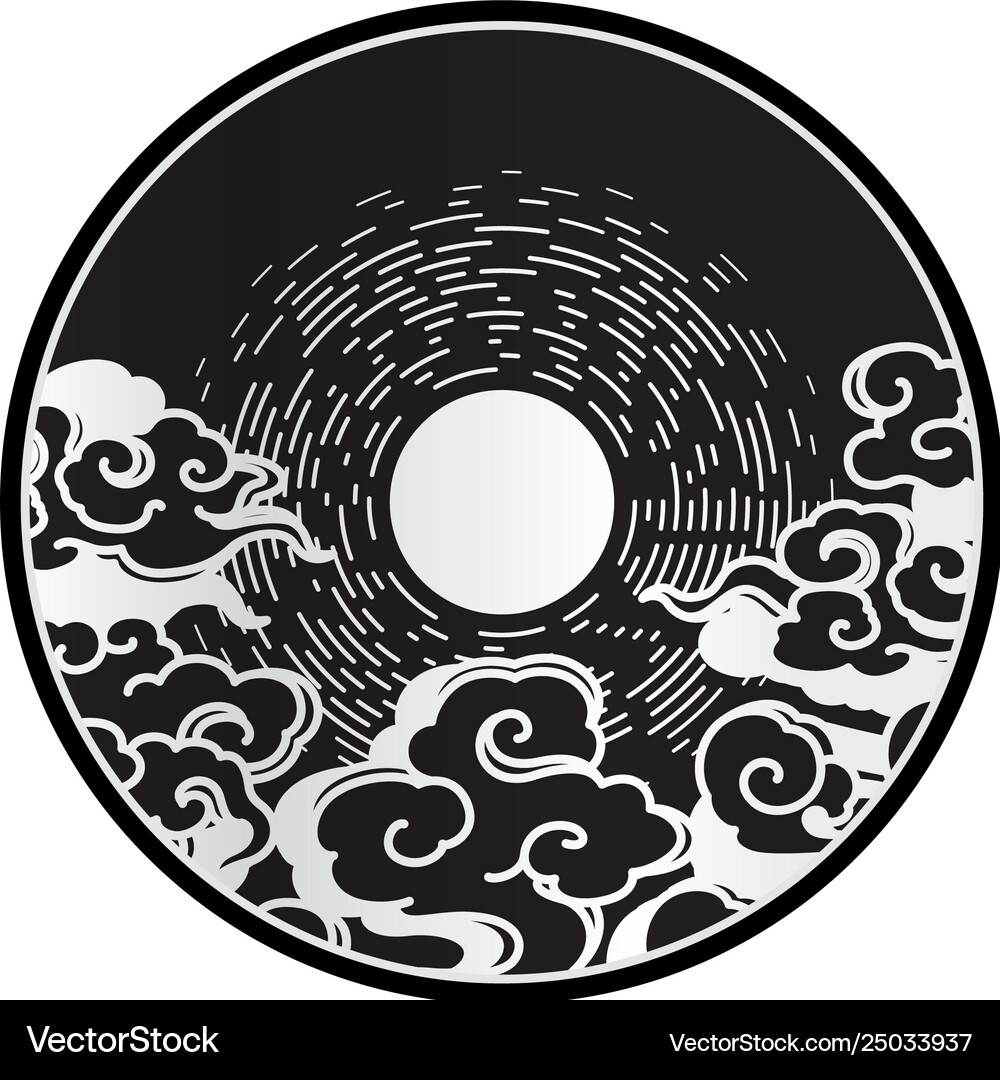 Moon and clouds decorative design elements Vector Image