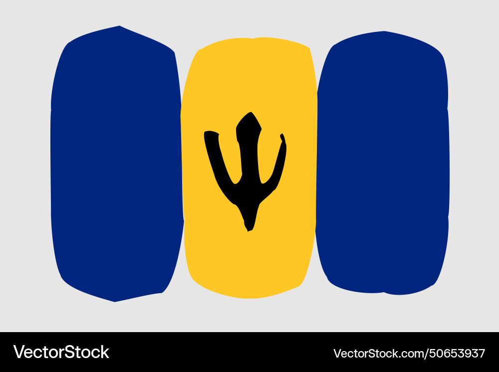 Painted flag of barbados Royalty Free Vector Image