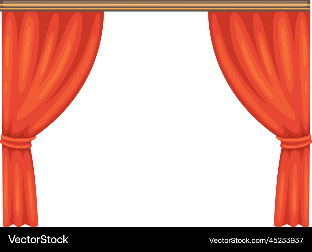 Red stage drapery open cartoon theater curtains Vector Image