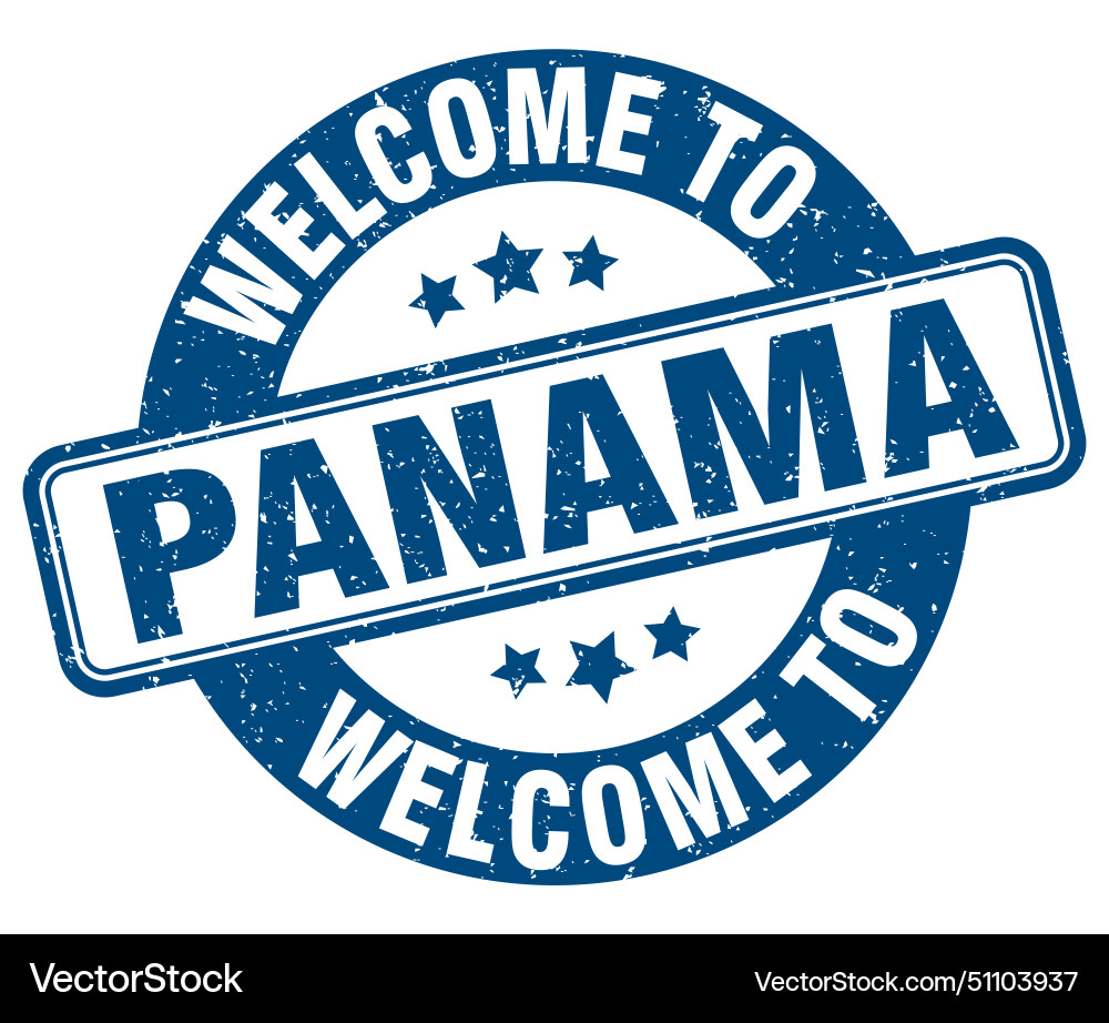 Welcome to panama stamp round sign Royalty Free Vector Image