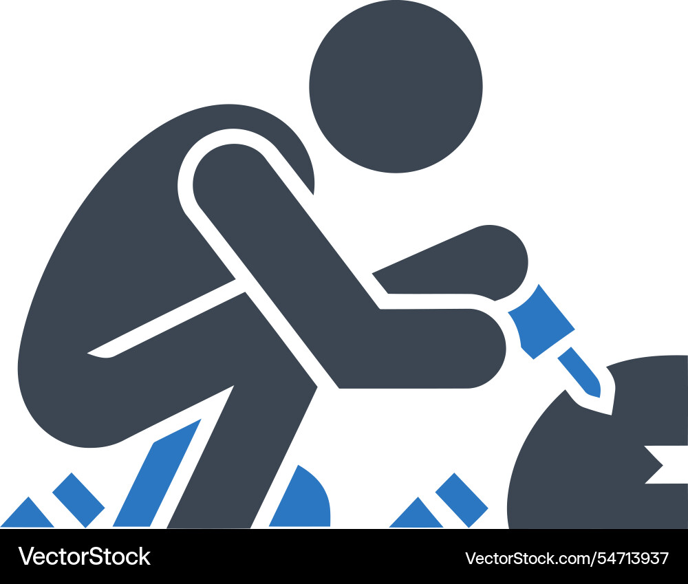 Worker digging ground icon Royalty Free Vector Image