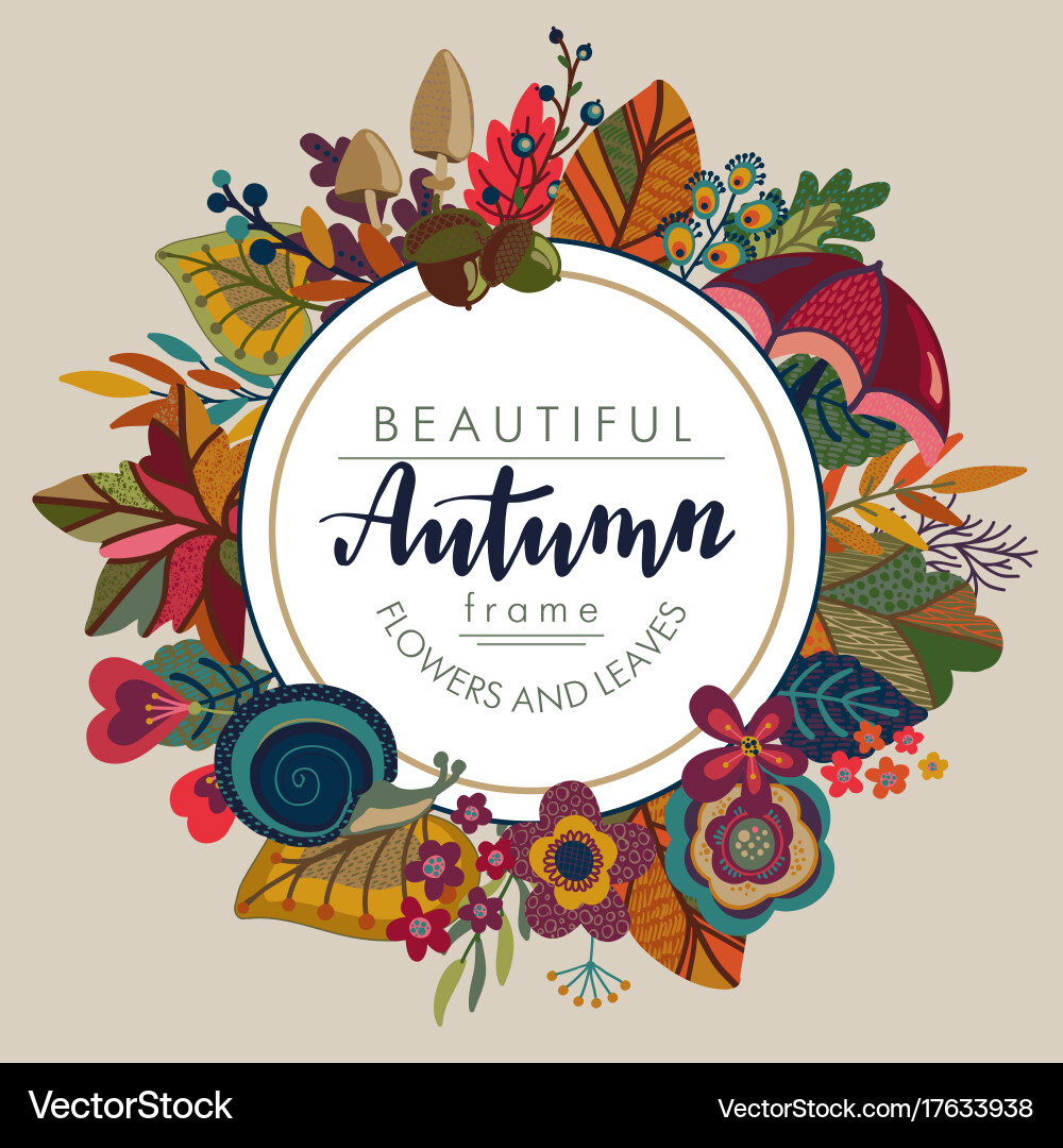 Autumn frame with lettering and place Royalty Free Vector