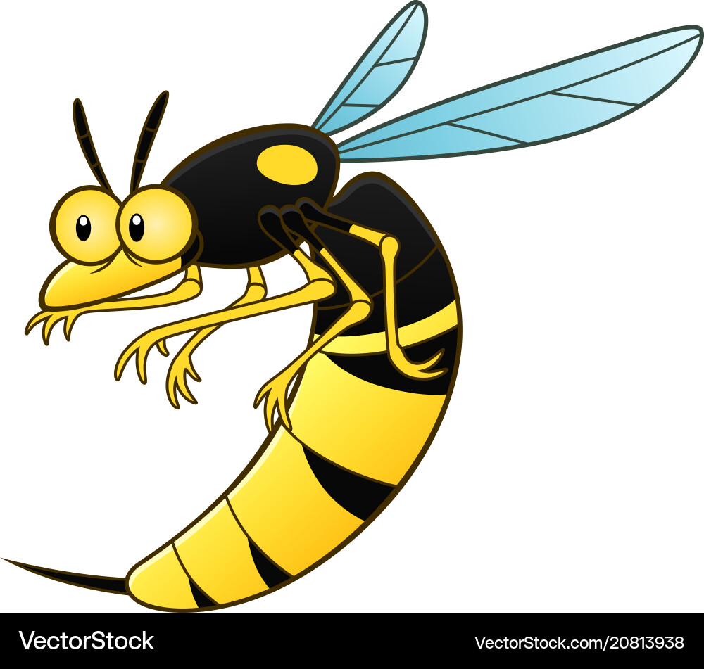 Cartoon wasp pest Royalty Free Vector Image - VectorStock
