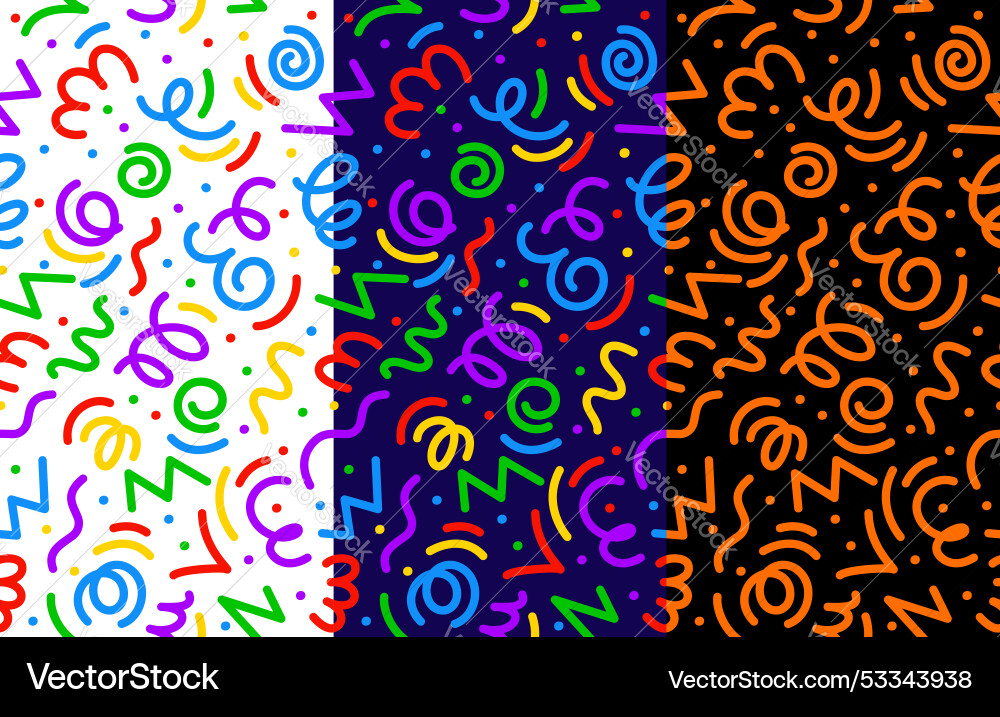 Kids holiday squiggle line pattern background Vector Image