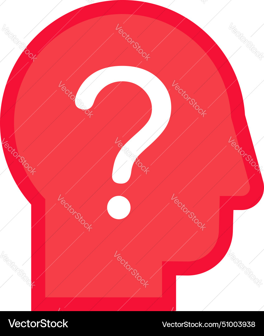 Question head silhouette icon ask mark avatar Vector Image