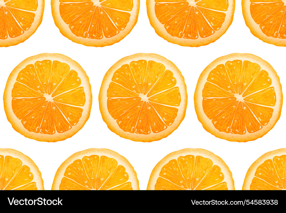 Realistic detailed 3d fresh orange seamless Vector Image