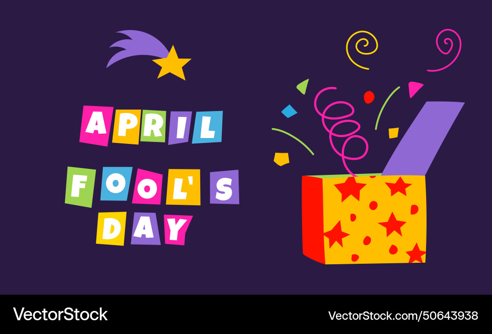 Surprise box april fools day Royalty Free Vector Image