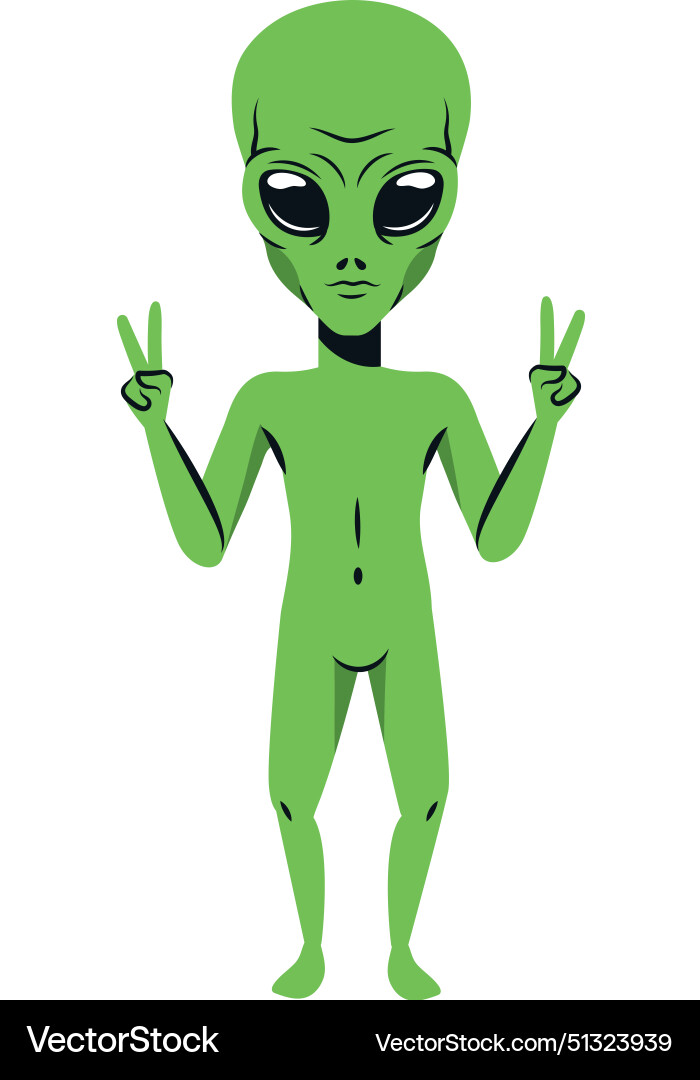 Alien character isolated Royalty Free Vector Image