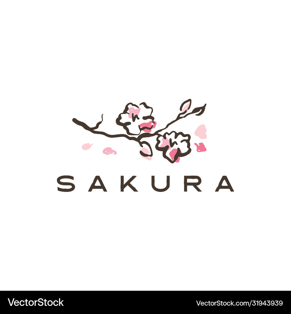 Sakura logo icon Royalty Free Vector Image - VectorStock