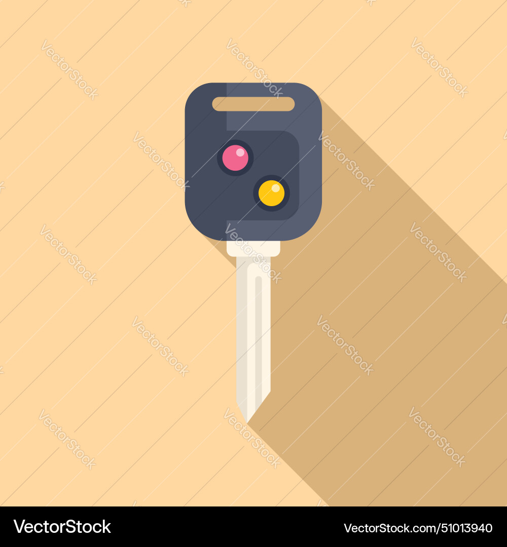 Auto key icon flat smart lock Royalty Free Vector Image