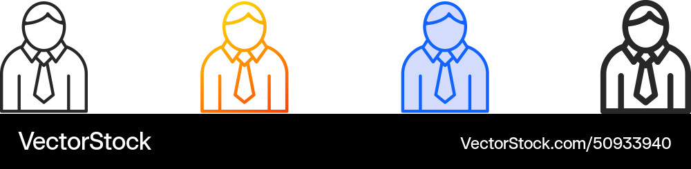 Avatar iconthin linear gradient blue stroke Vector Image