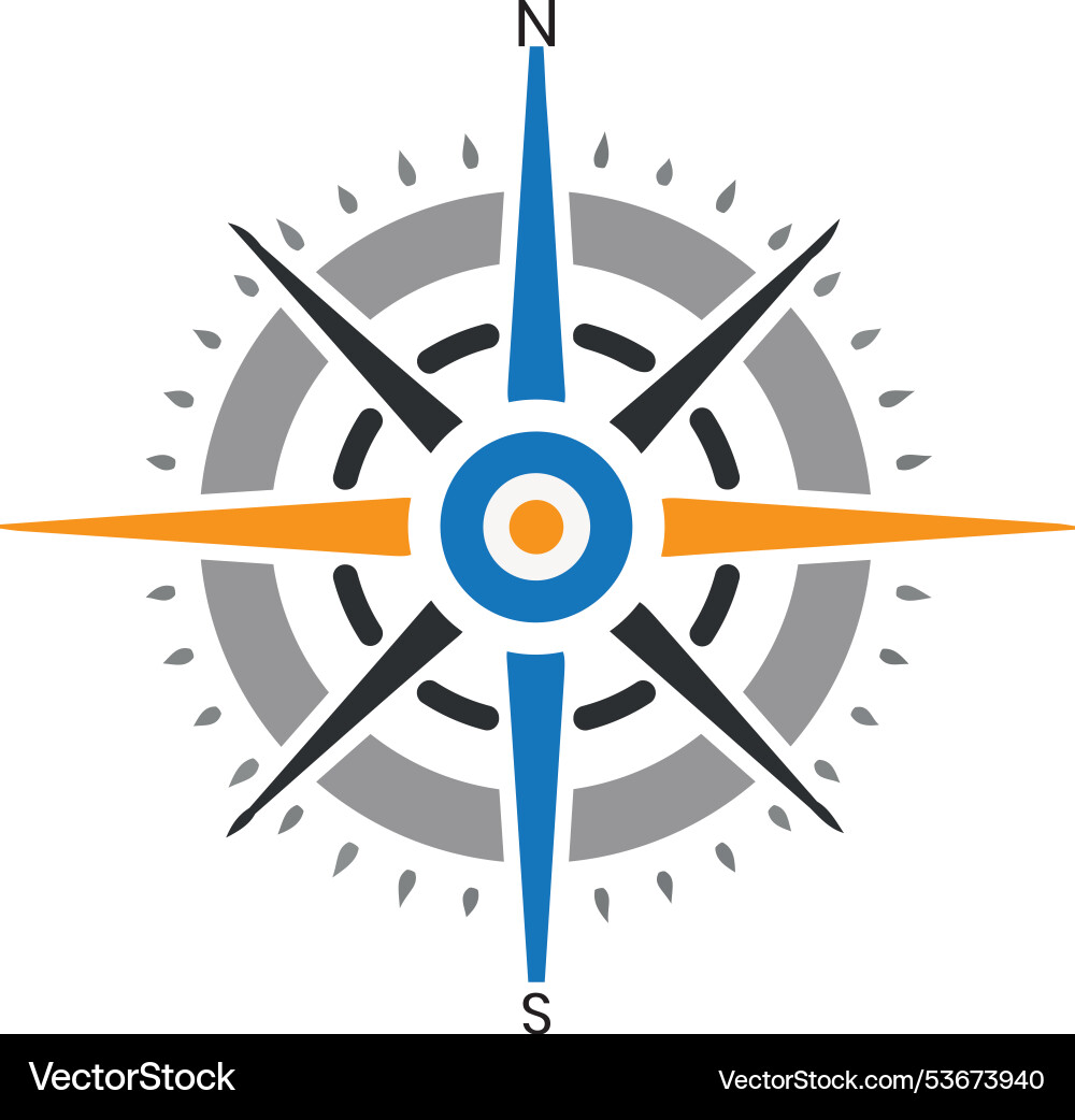 Compass icon navigation and direction art logo Vector Image