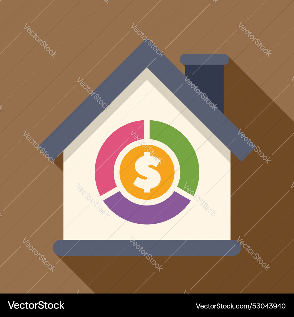 House showing a pie chart with dollar sign Vector Image