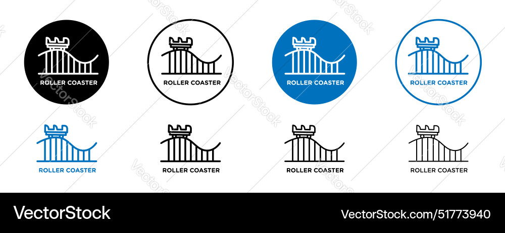 Icon of a roller coaster for amusement park Vector Image