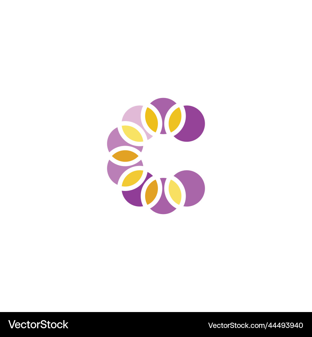 Letter c flower leaves logo icon Royalty Free Vector Image