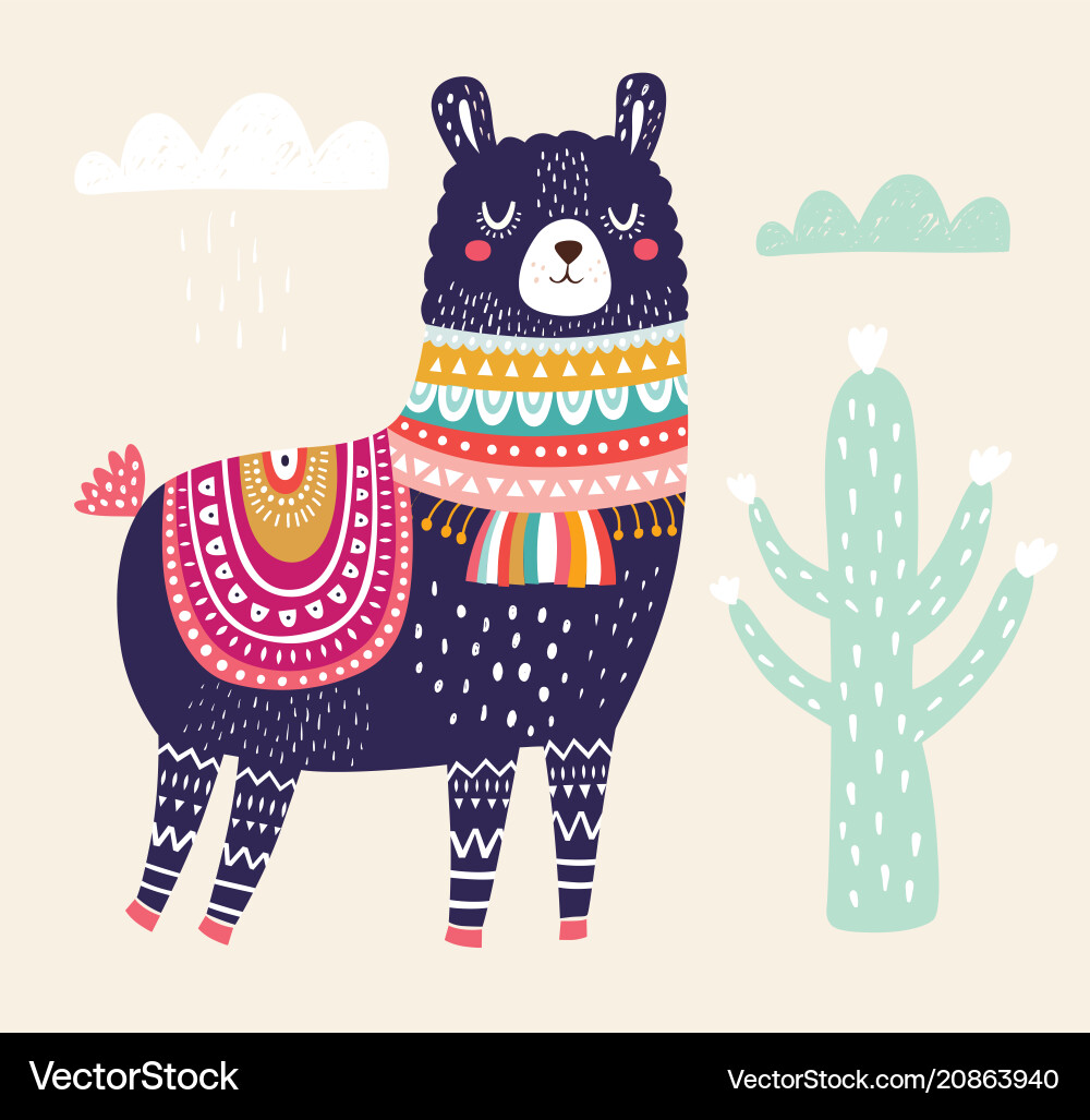 Llama Royalty Free Vector Image - VectorStock