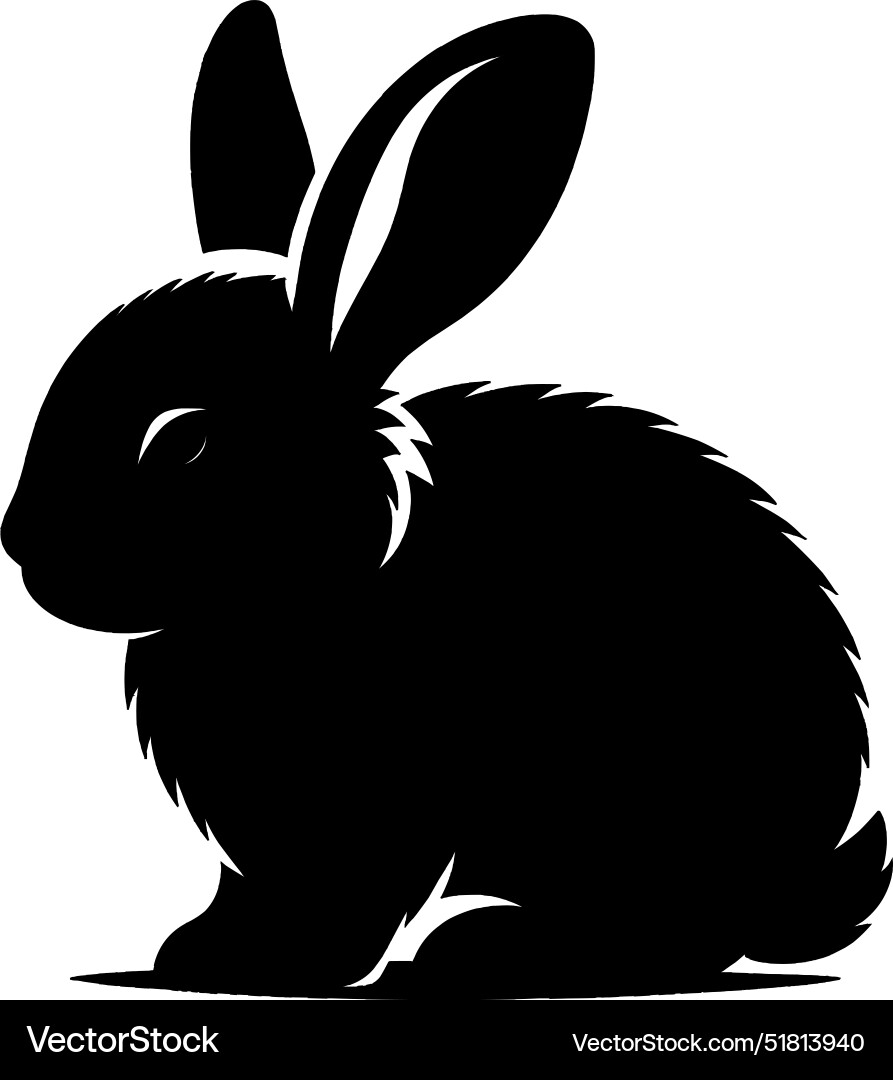 Rabbit silhouette isolated on white background Vector Image