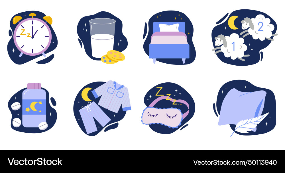 Sleep time nighttime relaxation soft feather Vector Image