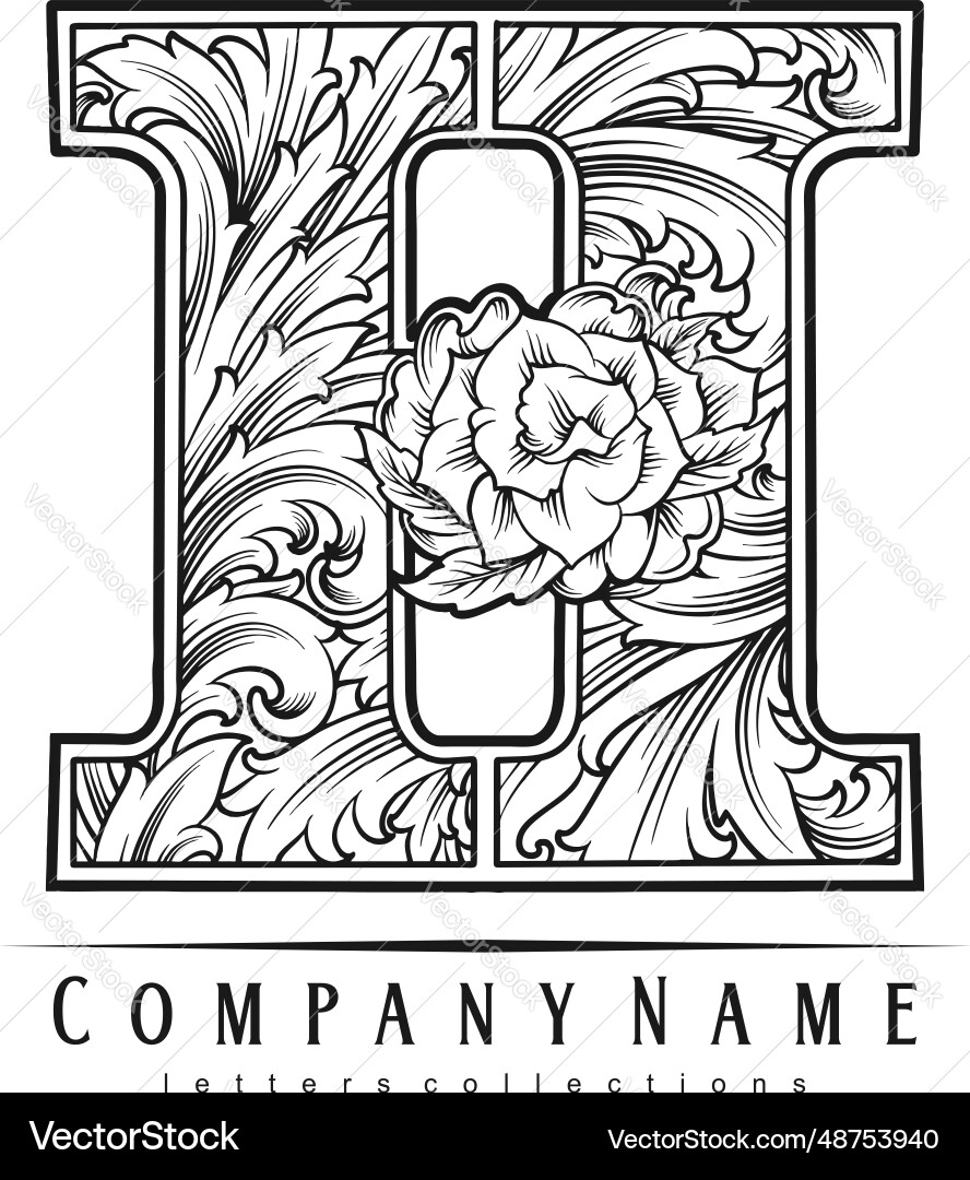 Vintage letter h logo classic sophistication Vector Image