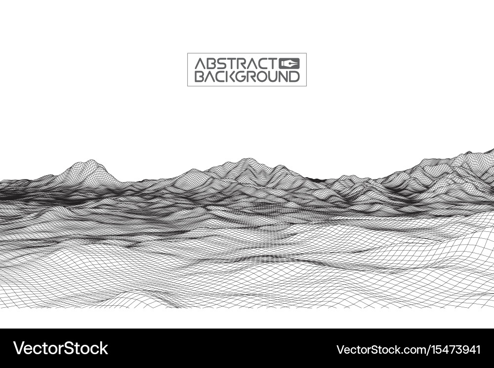 Abstract wireframe landscape background Royalty Free Vector