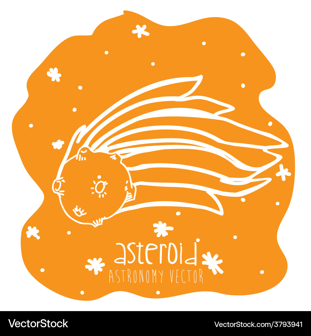 Asteroid drawn Royalty Free Vector Image - VectorStock