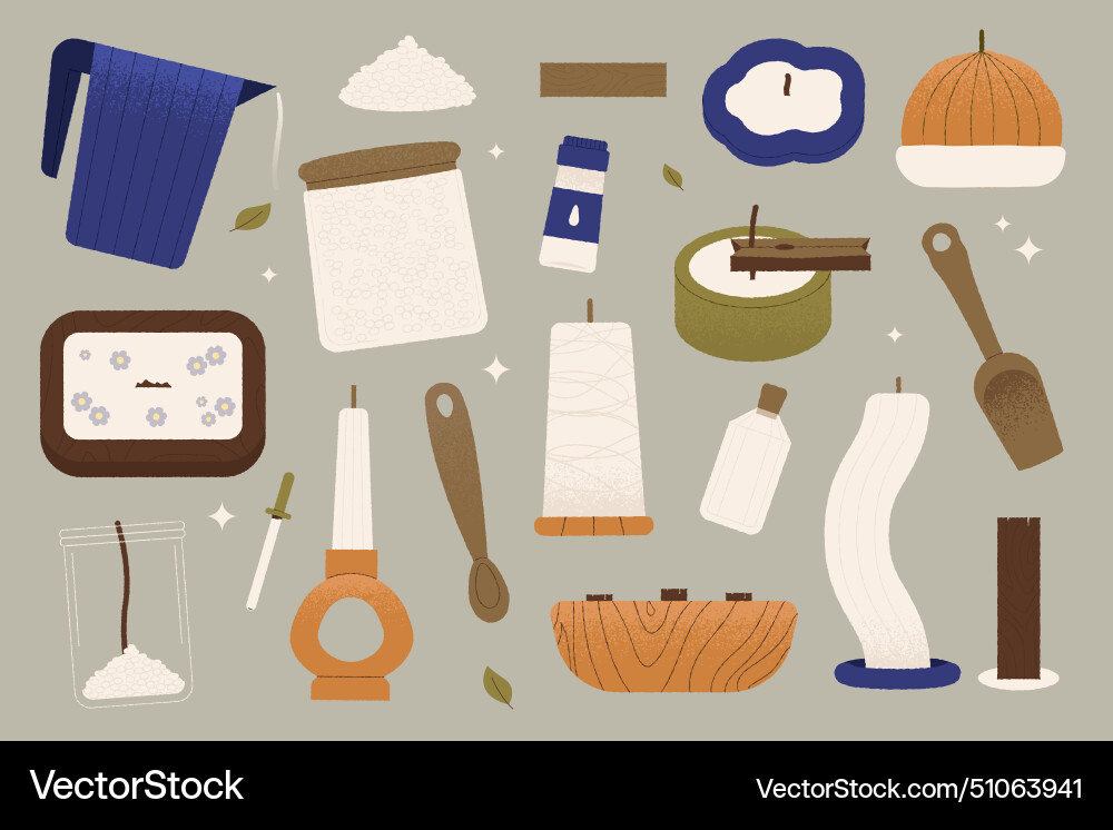 Candle making hand drawn organic homemade scented Vector Image