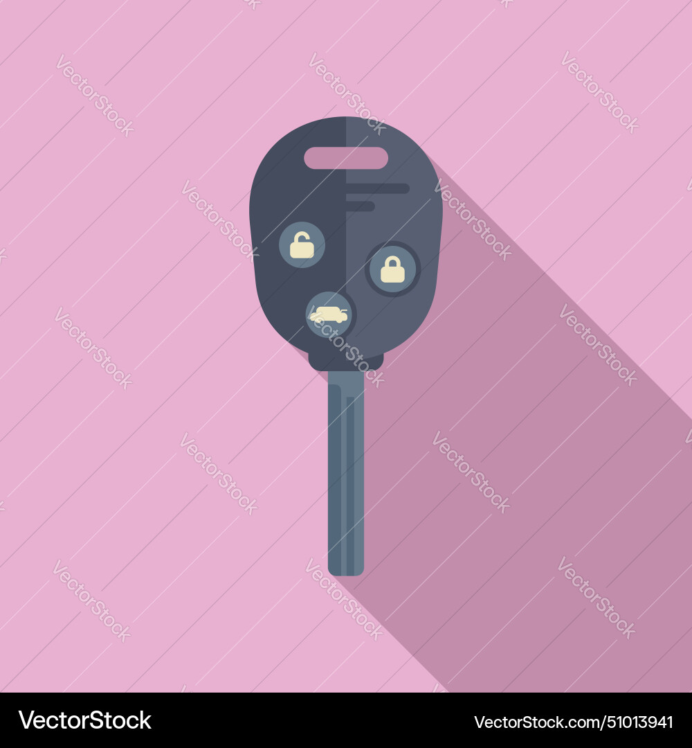 Car remote control key icon flat smart Royalty Free Vector