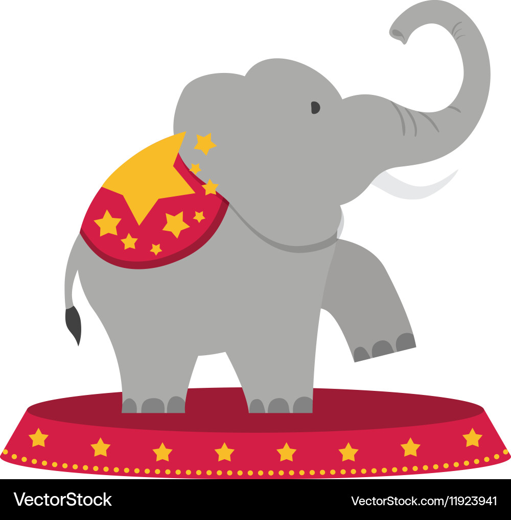Cartoon Circus Elephant Royalty Free Vector Image