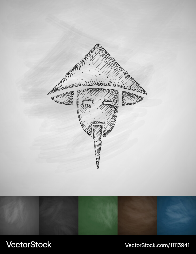 Chinaman icon hand drawn Royalty Free Vector Image