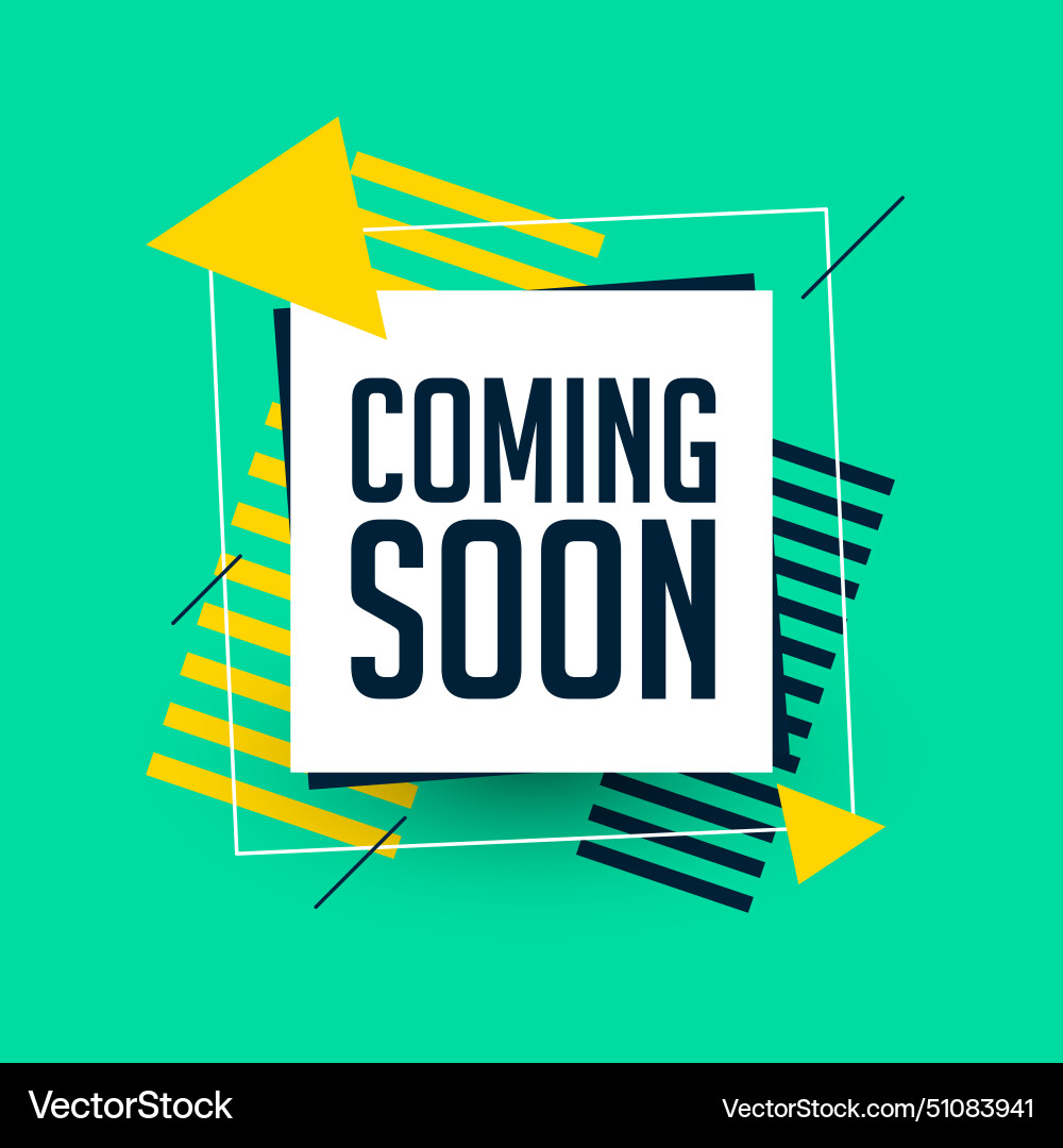 Coming soon marketing campaign template Royalty Free Vector
