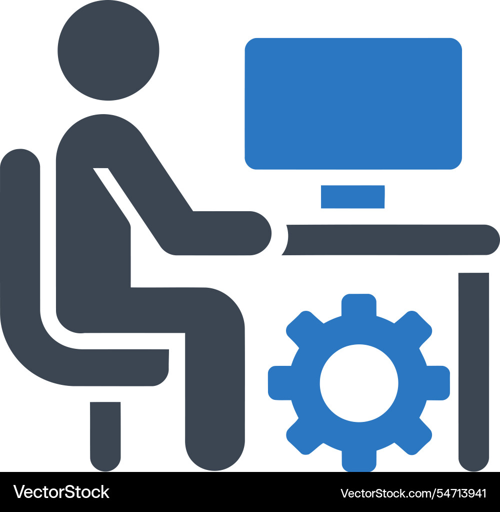 Computer setting icon Royalty Free Vector Image